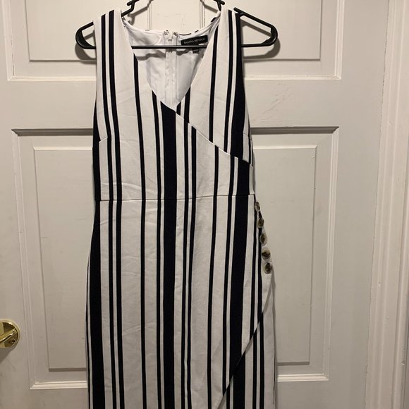 Dresses | Banana Rep Navy White Striped Dress | Poshmark